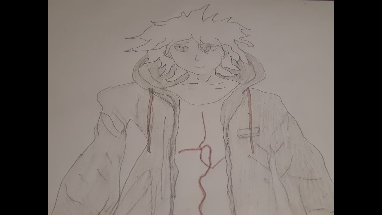 How to draw Nagito Komaeda from Danganronpa 2 Step By Step. Easy pencil ...