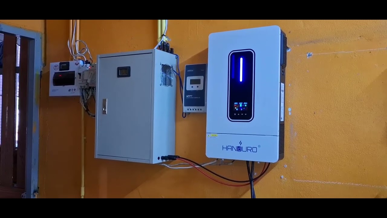 ติดตั้ง inverter handuro 6200 w แบต 48 v 100a - YouTube