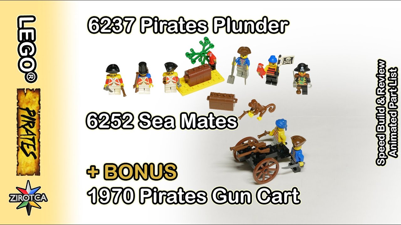 LEGO 6237 Pirates Plunder & 6252 Sea Mates + BONUS 1970 Pirates Gun ...