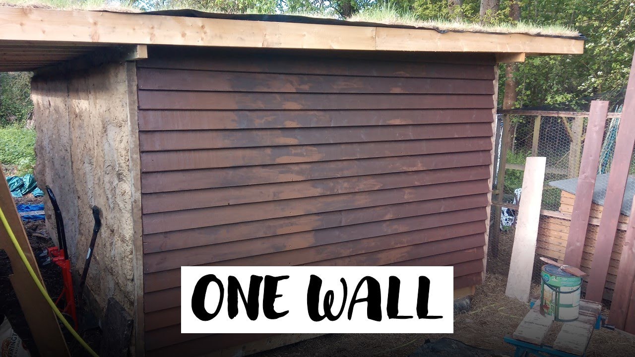 First wall finished // Boarding & Plastering inside // Strawbale build ...