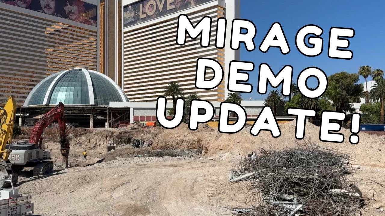 Mirage Volcano Demolition Update on Las Vegas Strip: Giant Guitar Tower ...