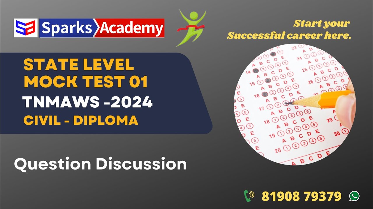 LIVE: 6 PM TNMAWS - Civil State Level Mock Test 01 (Diploma) Question ...