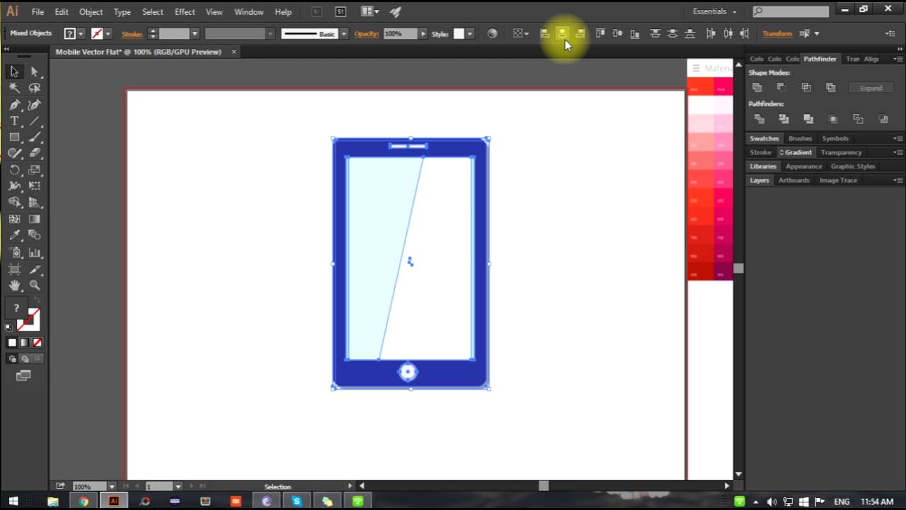 Creating Flat Mobile Phone Vector in Illustrator - YouTube
