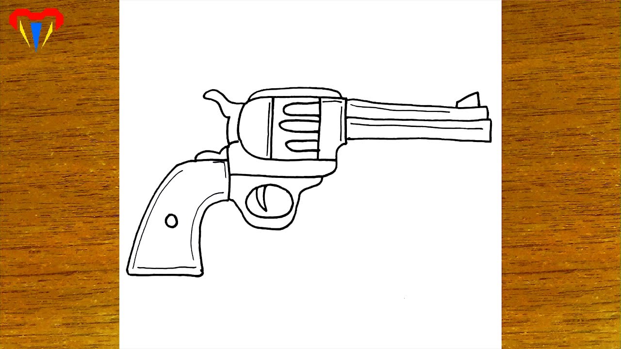 GUN drawing - easy weapon drawing - simple, beautiful, cute, picture ...