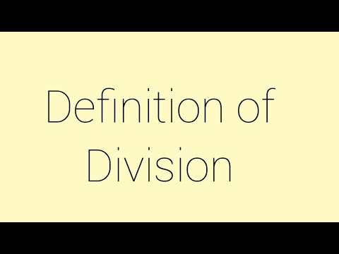 Definition of Division - YouTube