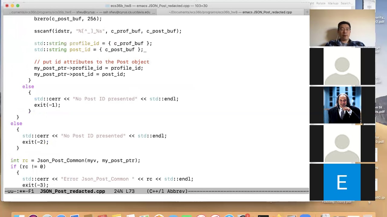 ecs36b_zoom 06/01/2020 redacted code review for HW#6 (important) - YouTube