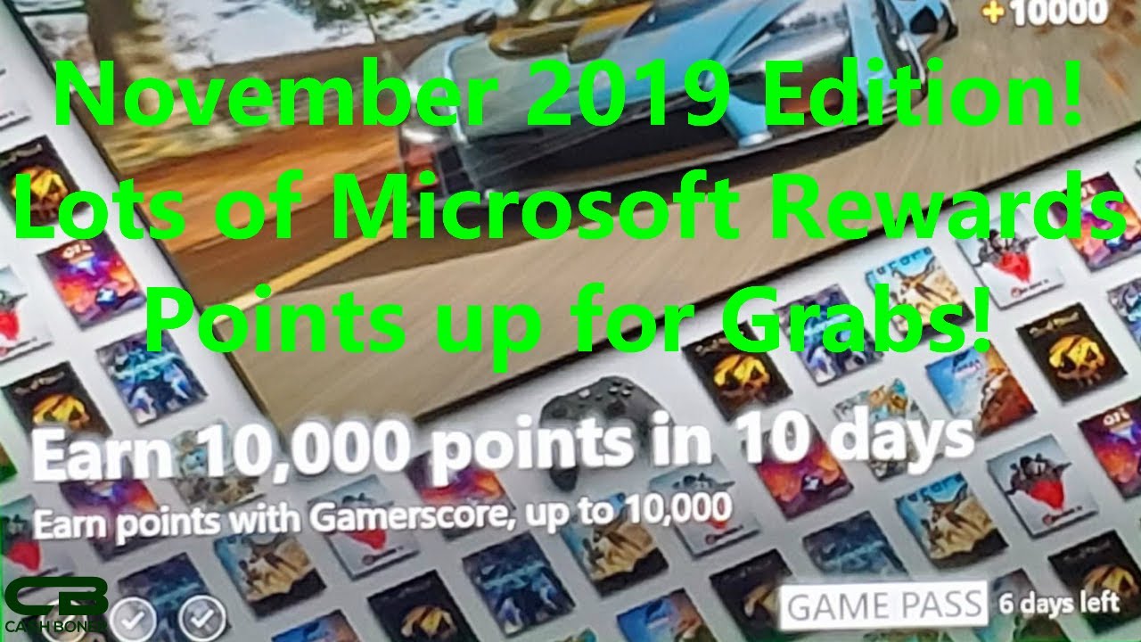 Xbox Game Pass 10,000 Microsoft Rewards Points Quest November 2019 ...