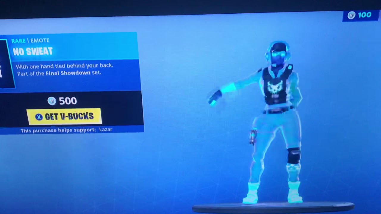 No sweat emote (half flossing) Fortnite - YouTube