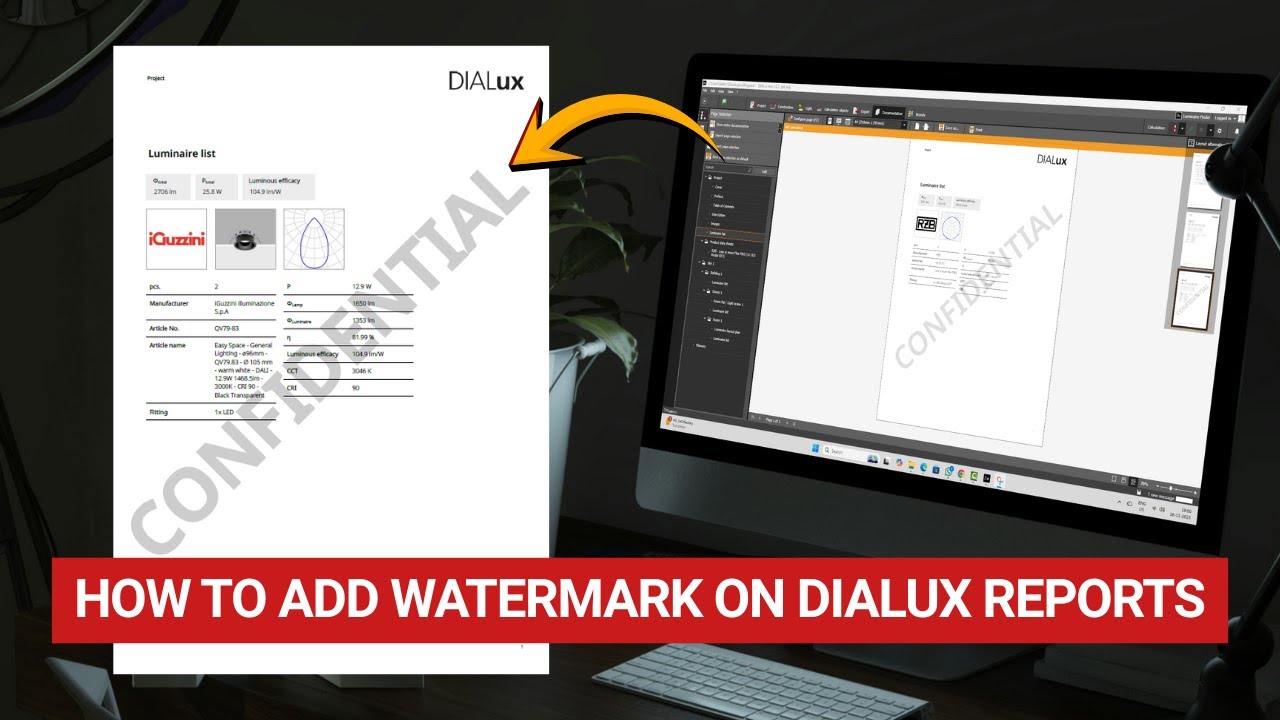 How to Add a Watermark to DIALux Reports - YouTube