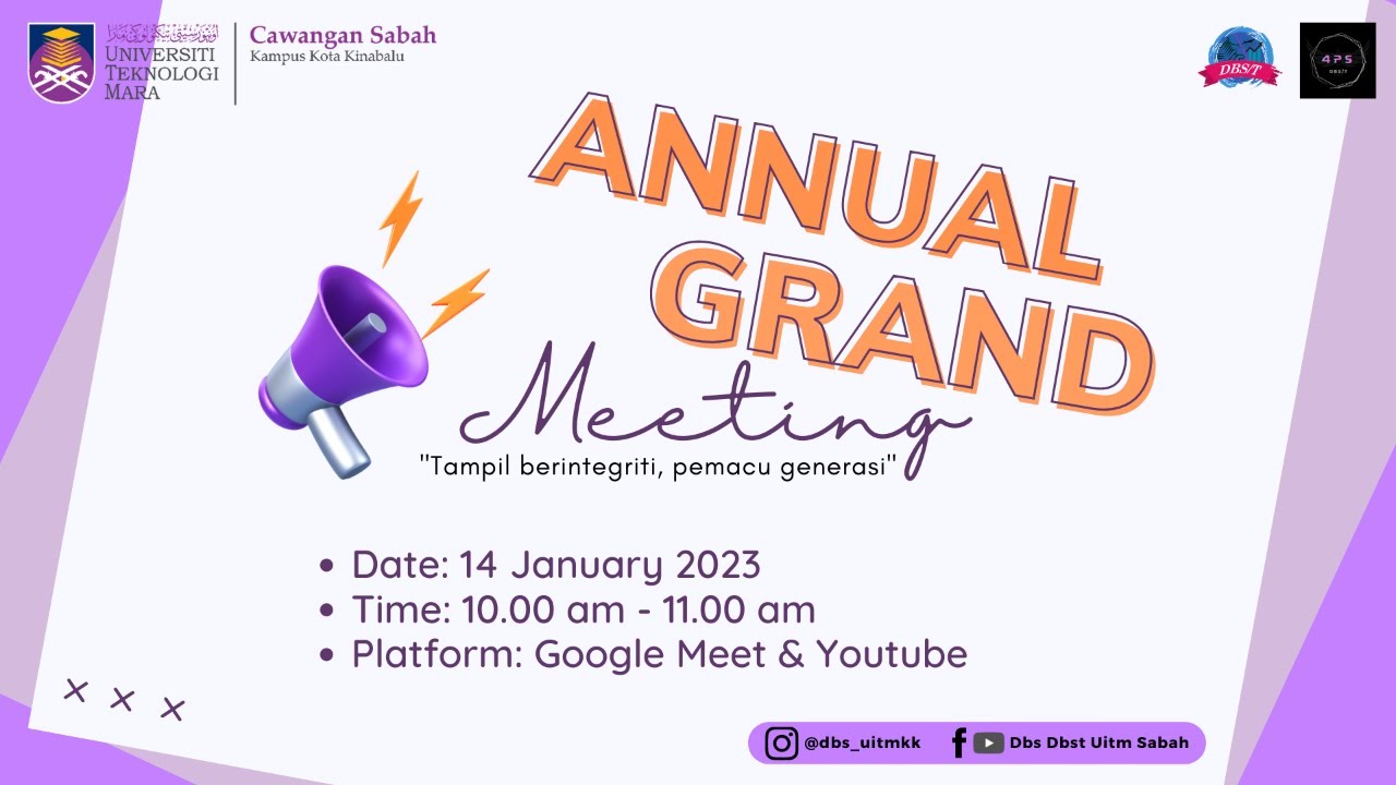 ANNUAL GRAND MEETING 2023 DBS/T - YouTube