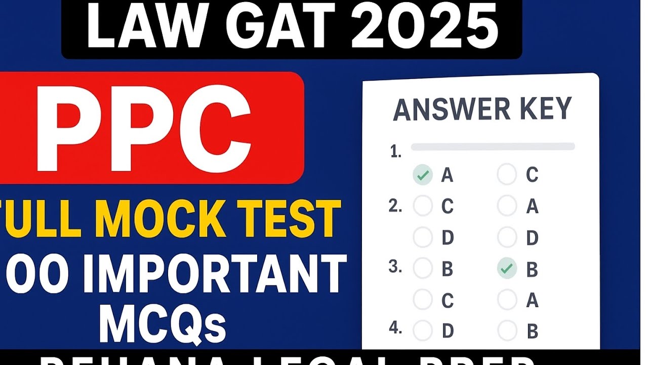 LAW GAT 2025 – PPC Full Mock Test | 100 Most Important MCQs with Answer ...