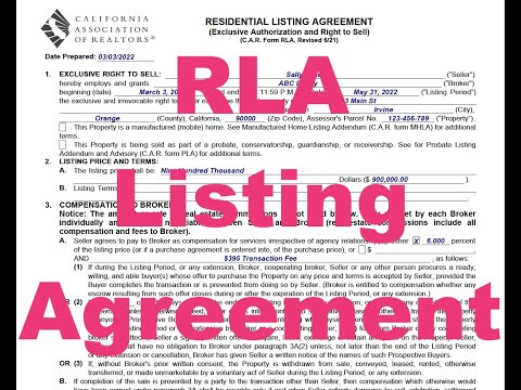 How To Complete - California Residential Listing Agreement - CAR Form ...