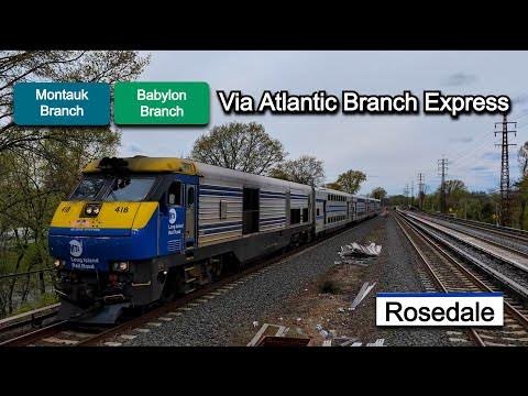 LIRR: Montauk Branch Diesel & M9 Babylon Branch Trains via Atlantic Branch Bypass Through ...