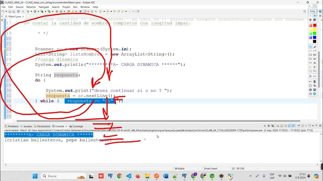 JAVA List ArrayLIst con String cargar lista forma dinamica mostrar buscar contar - YouTube