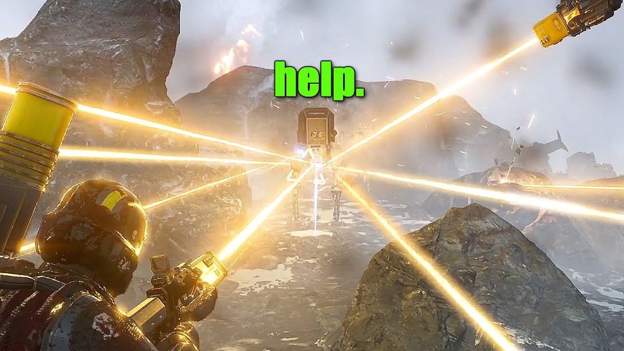 when the whole squad uses lasers... in helldivers 2 - YouTube