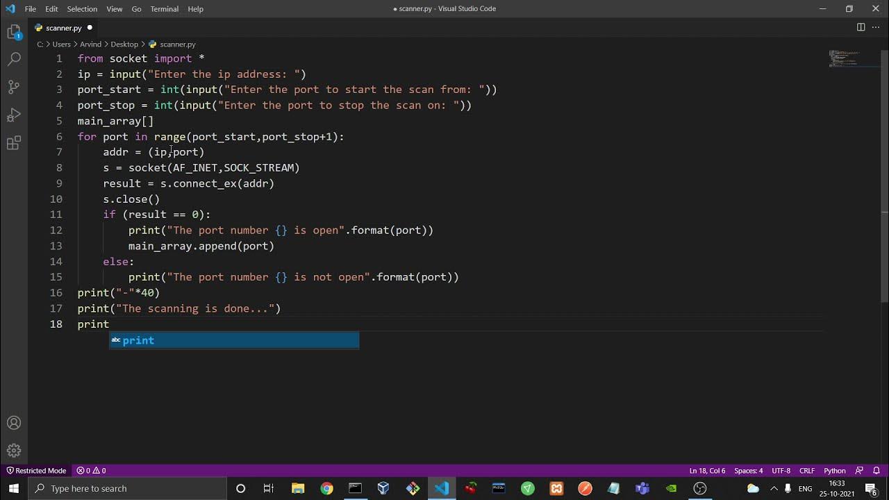 Creating A TCP Port Scanner Using Python | Part (1/2) - YouTube