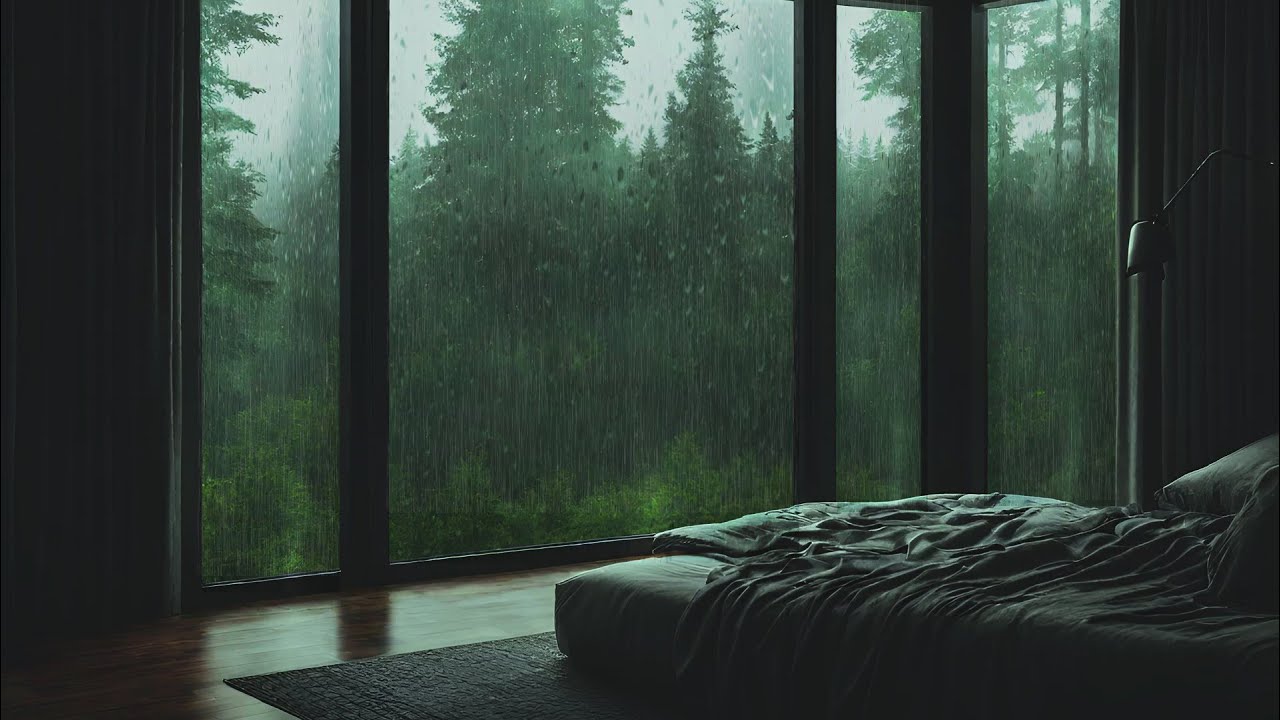 Rain Outside Your House Balcony 🌧️99% Sleep Instantly while listening ...