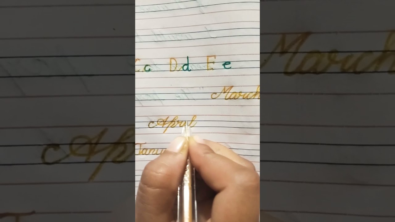 April in calligraphy hand writing|| cursive writing for beginners - YouTube