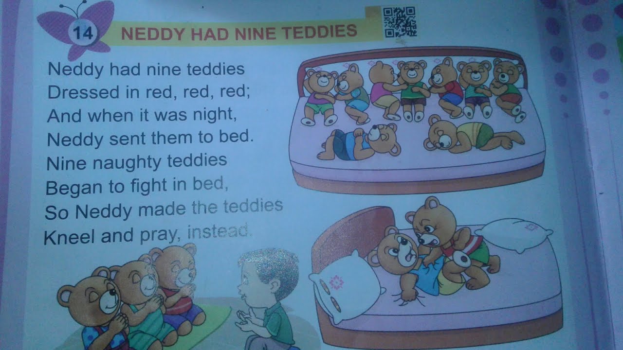 Singing Nursery rhyme NEDDY HAD NINE TEDDIES | Golden book of nursery ...