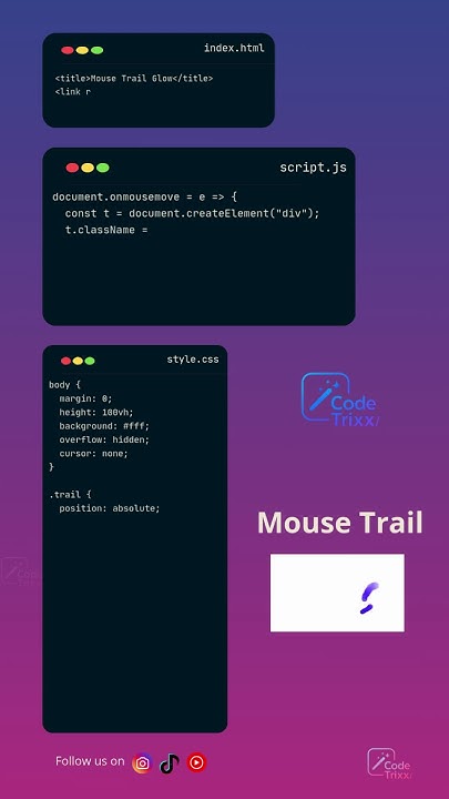 Codetrixx/Easy programming code / Mouse Trail - YouTube