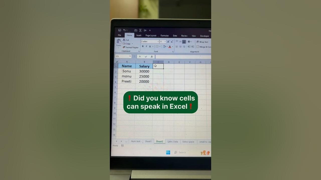 Cells can speak in Excel😍#excel #exceltips #exceltricks #msoffice #shorts #account - YouTube
