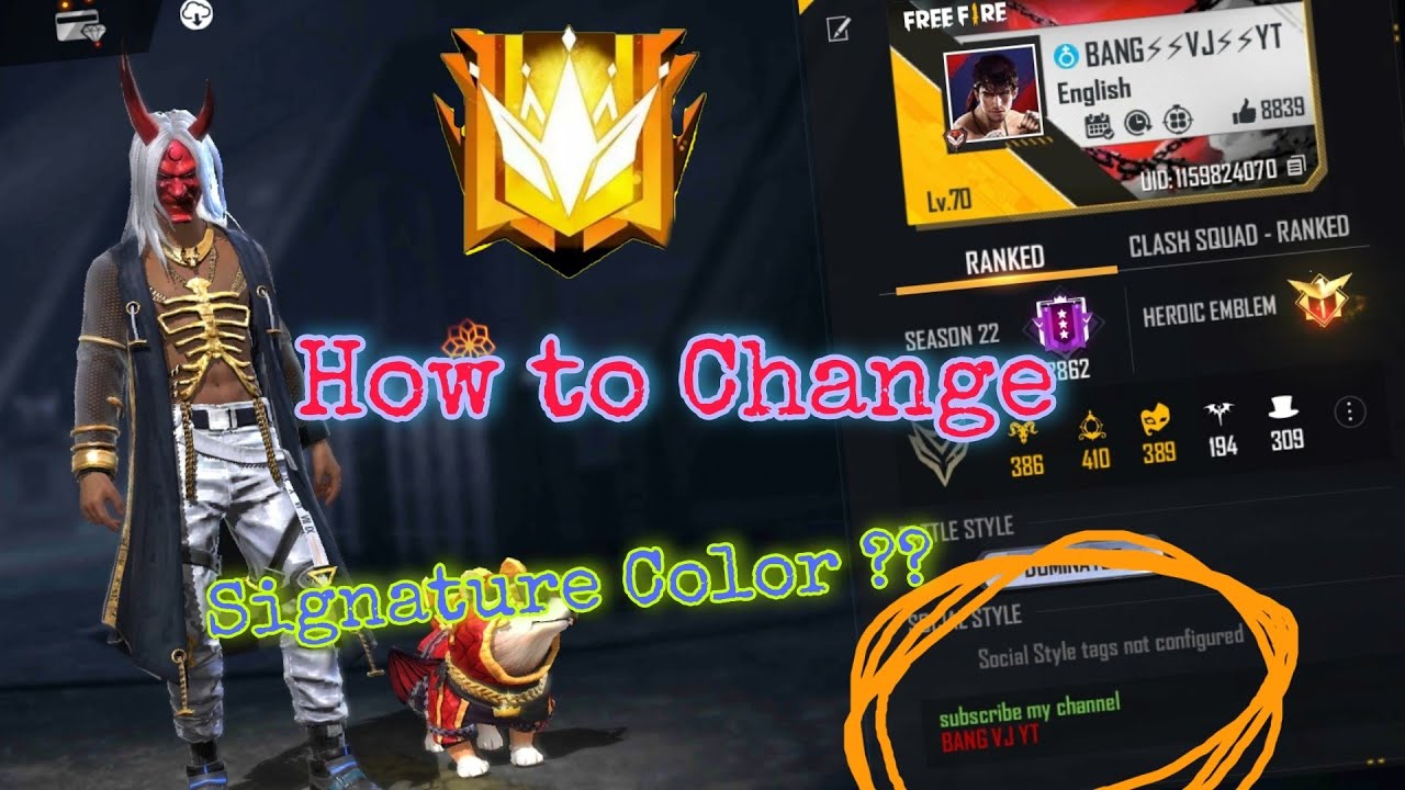 How to Change Free fire Signature color Text// change Different Colors ...