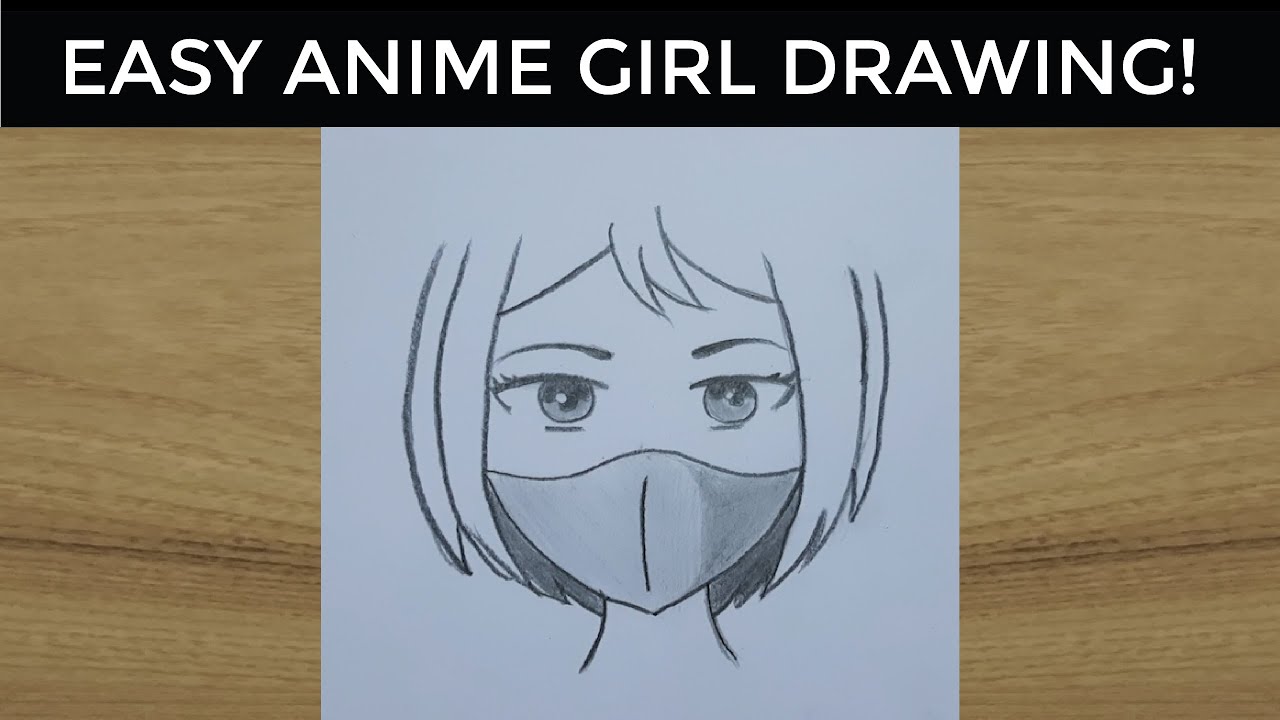 How to draw anime girl wearing a mask | Easy anime drawing |Step by ...