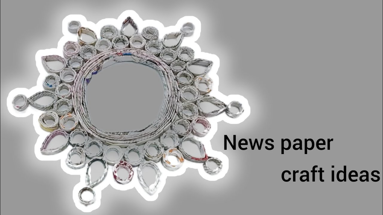 News paper craft ideas | How to make wall hanging craft with newspaper ...