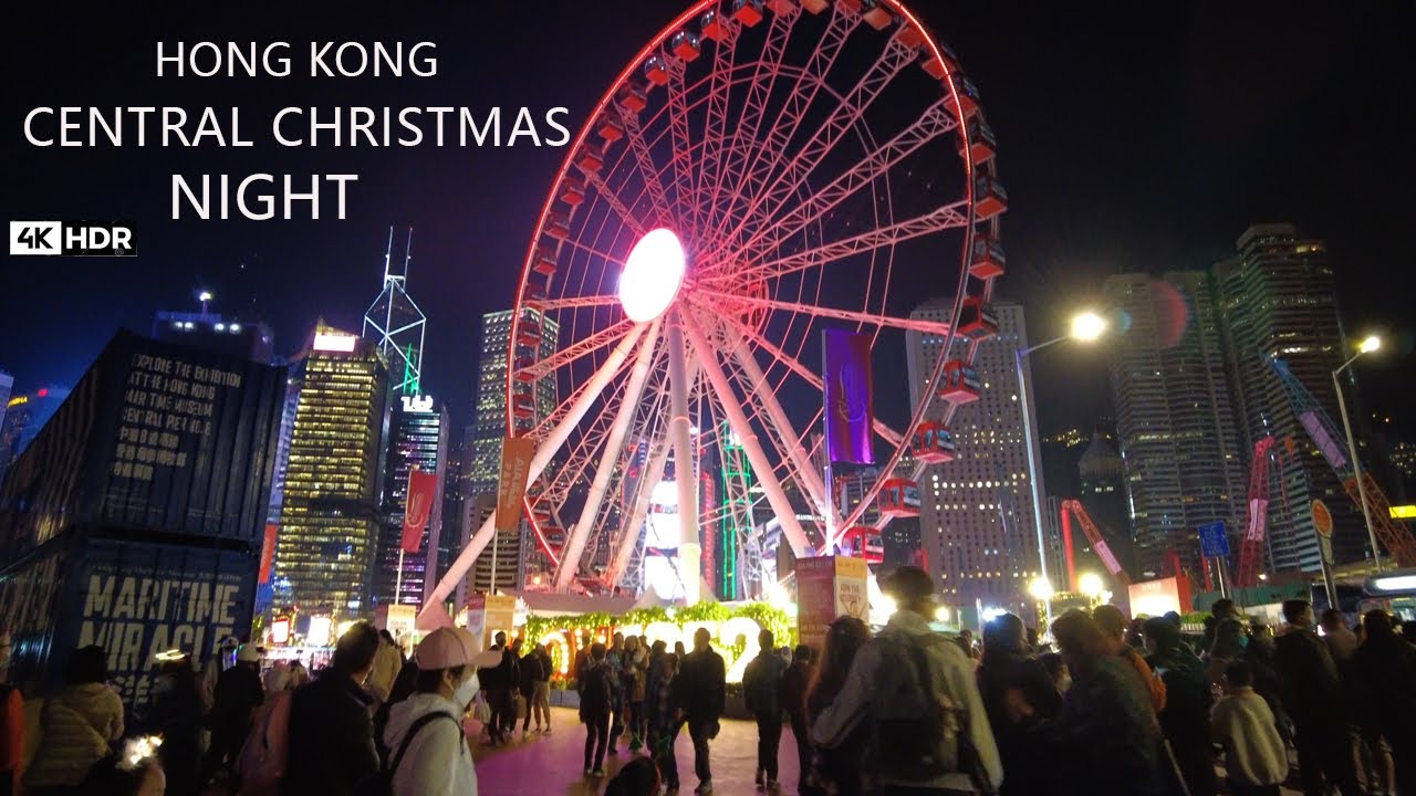 「4K」Hong Kong Central | Christmas Night Walking Tour | 香港中环 |圣诞之夜徒步之旅 ...
