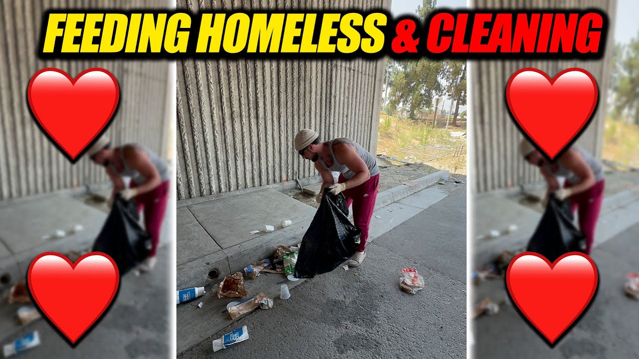 Feeding Homeless Under Bridge + Cleaning Trash Up *EMOTIONAL* - YouTube