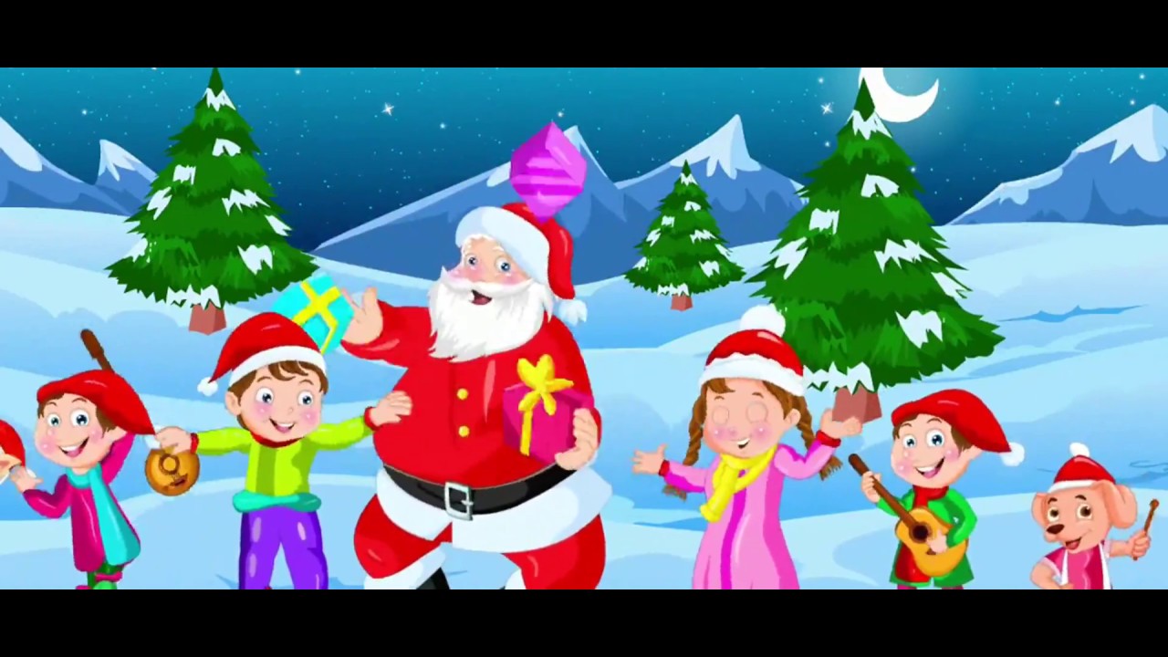 Christmas Songs for Kids' with Lyrics and Action Santa & Friends - YouTube