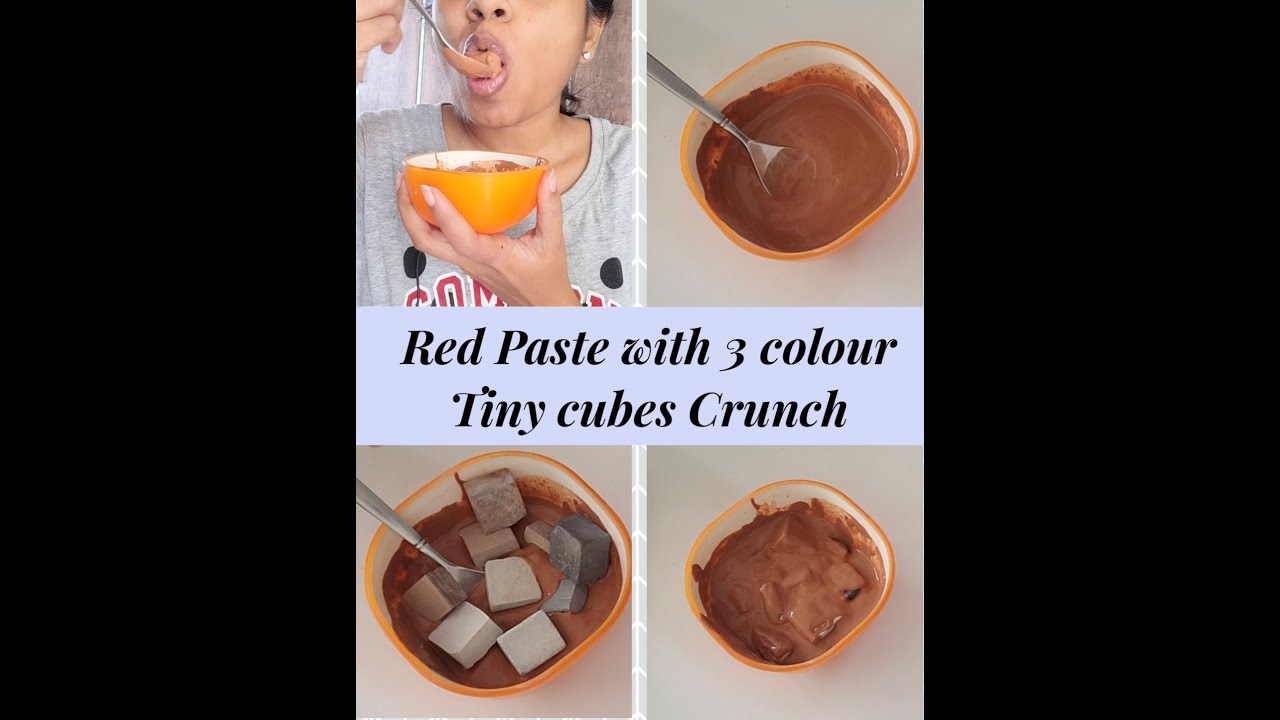 ASMR Crunch || Red Paste & cubes @crunchyasmrvlog #viral #trending # ...