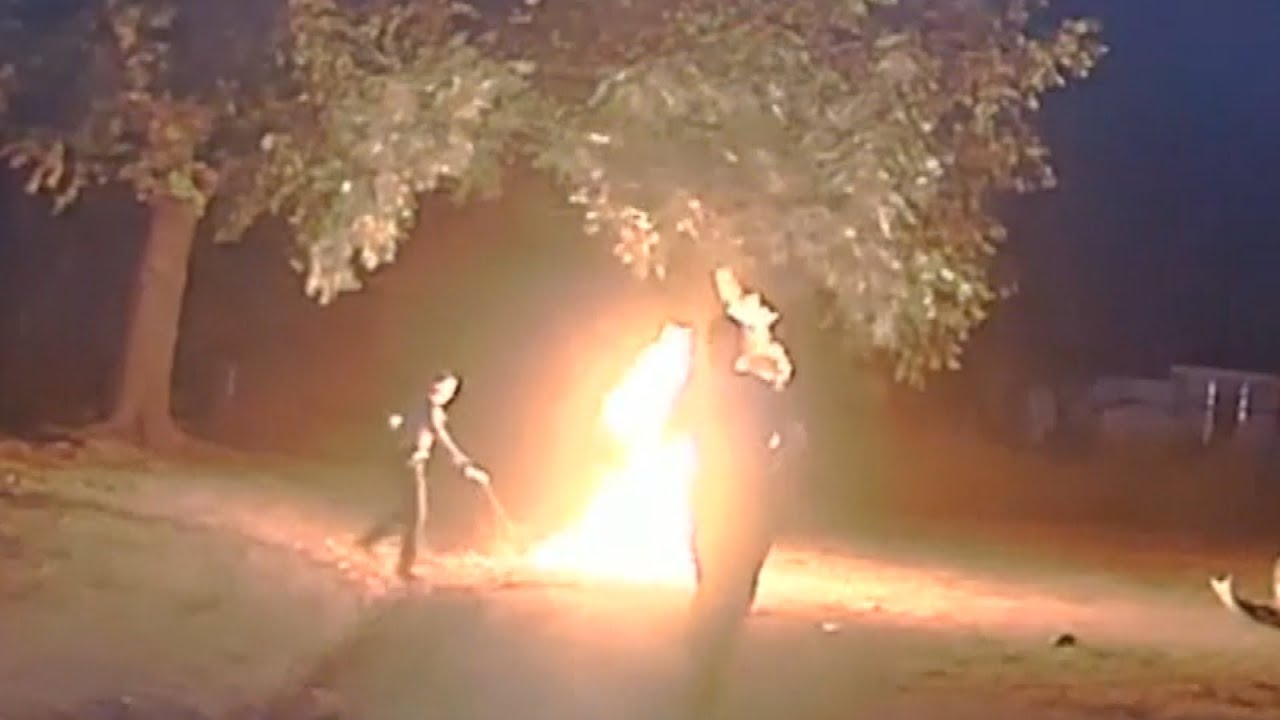 Man Tased by Police Catches on Fire - YouTube