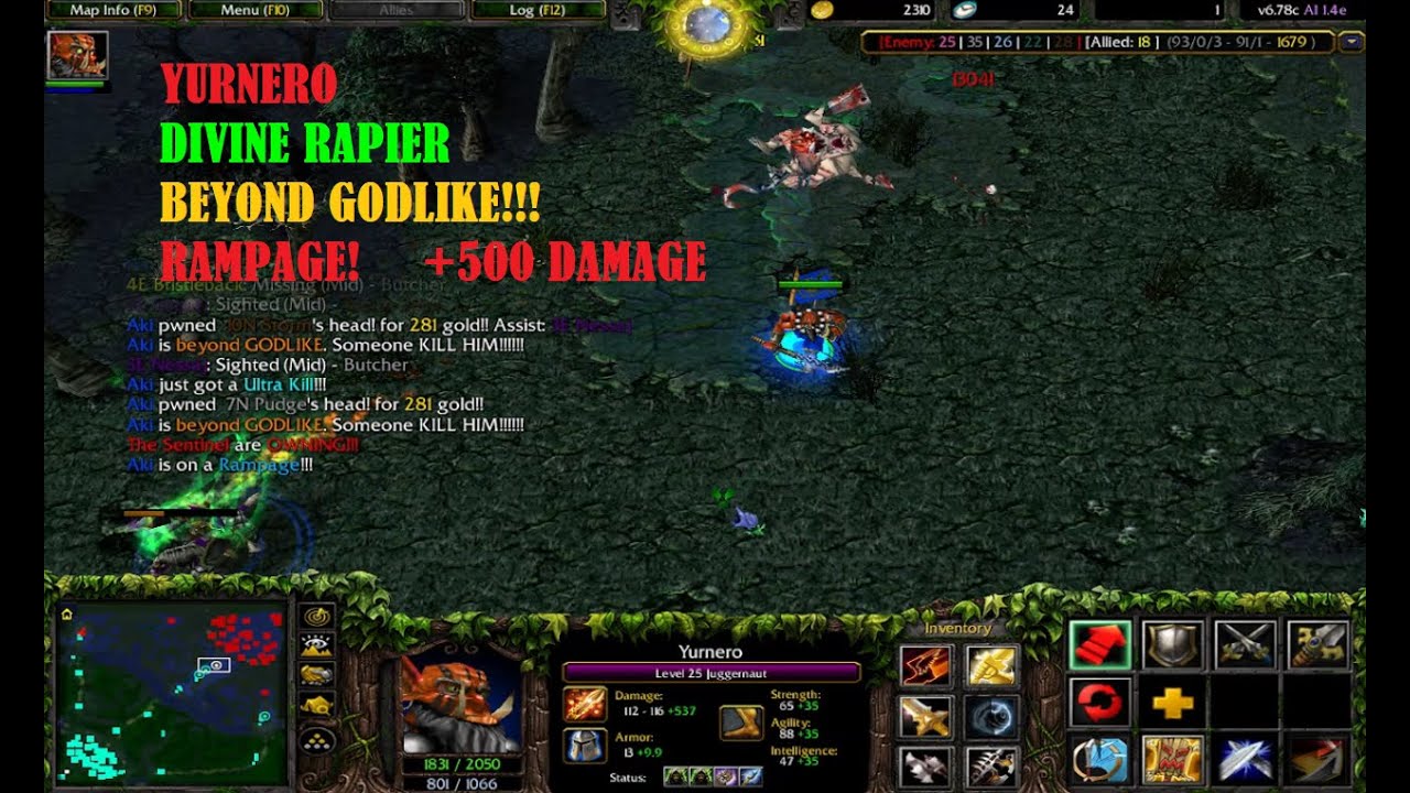 Dota Yurnero Juggernaut Beyond Godlike Rampage Divine Rapier +500 ...
