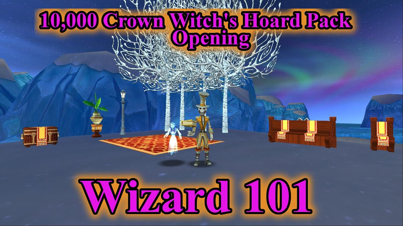 Wizard101: 10,000 Crown Witch's Hoard Pack Opening - YouTube