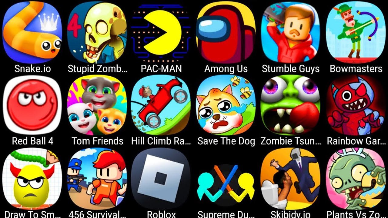 Skibydi.io,Save The Doge,Hill Climb,PAC MAN,Roblox,456 Survival But It ...