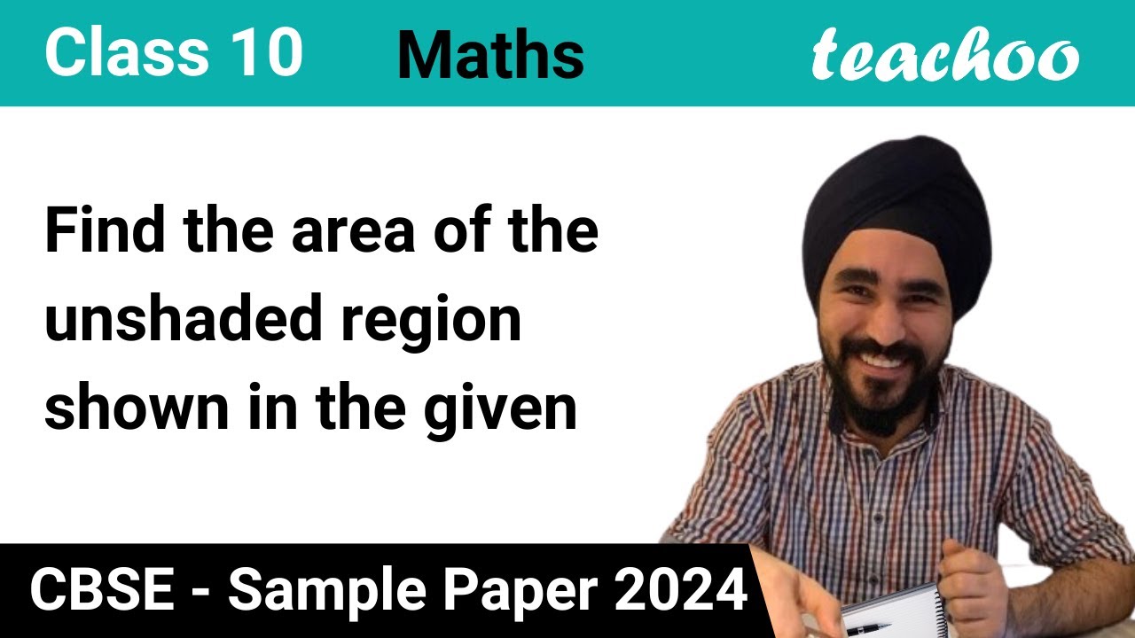 Find the area of the unshaded region shown in the given - Sample Paper ...
