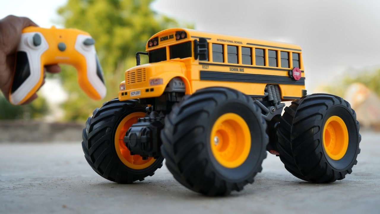 Rc Monster School bus unboxing and Testing - YouTube