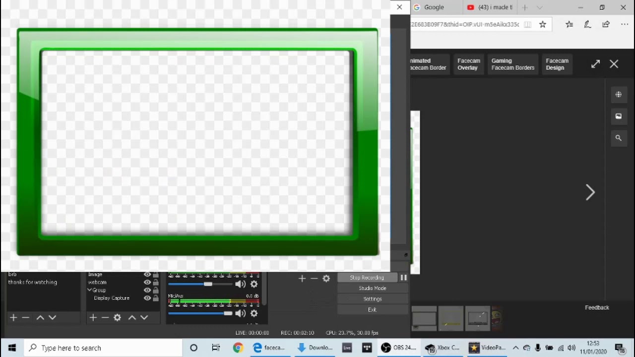 how to get a webcam border obs studio - YouTube