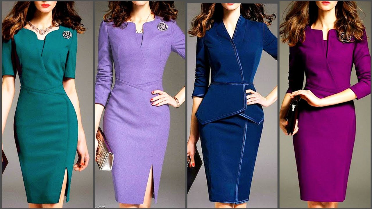 New Stylish Trendy Berrylook V-Neck Plain Bodycon dresses||Office& Party Wear Formal Bodycon ...