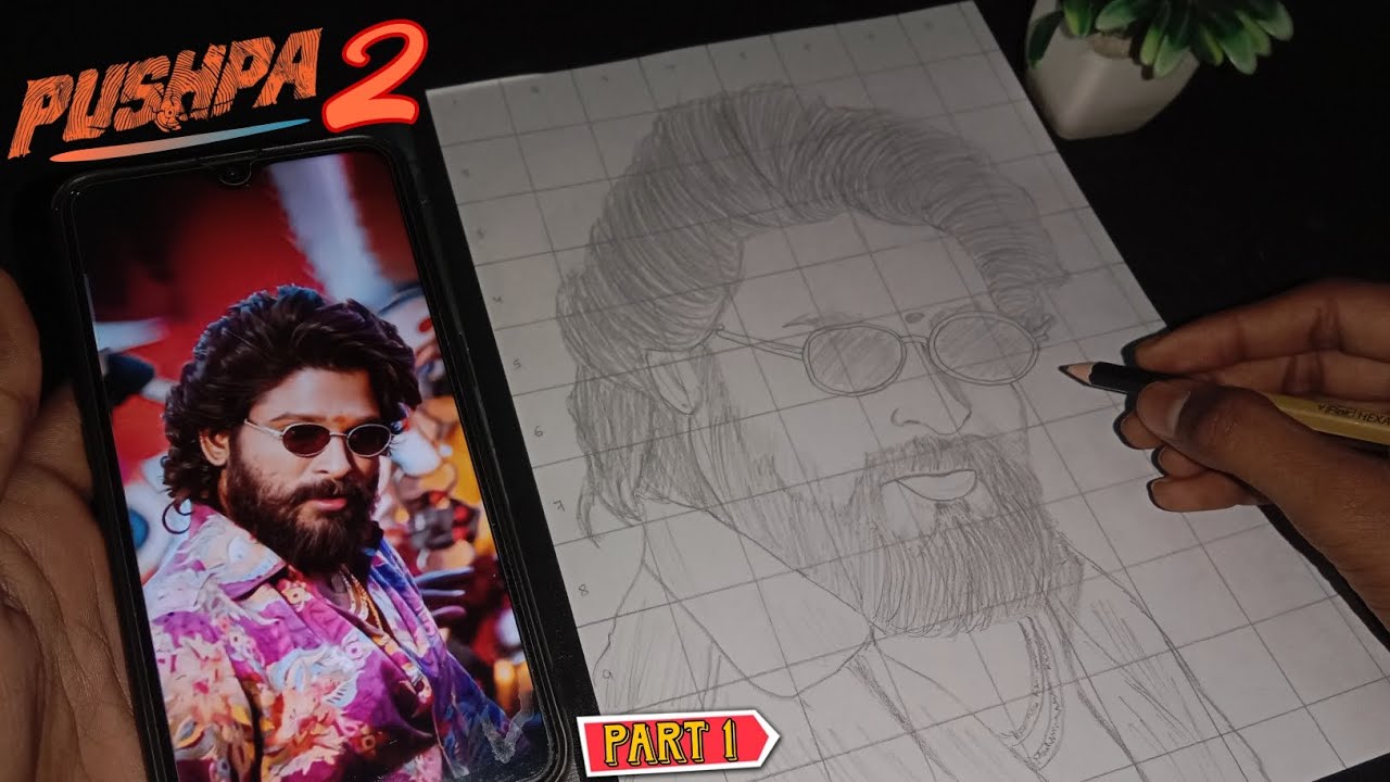 Allu Arjun Drawing | Out Line Tutorial | Pushpa 2 Drawing - YouTube