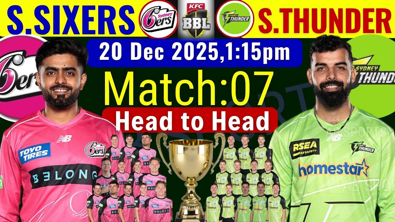 BBL 2026 Match:07 | Sydney Sixers vs Sydney Thunder | BBL 2025-26 7th ...
