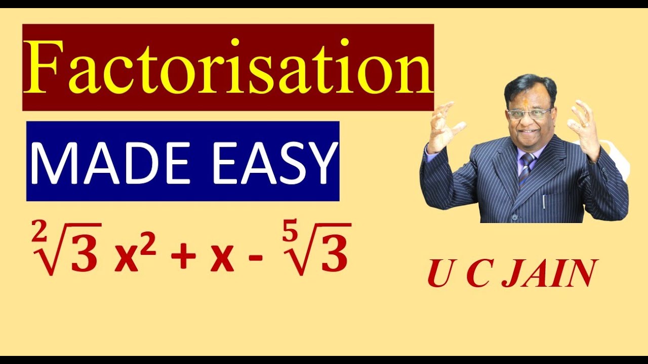 #factorisation #Algebraic Expression , Made easy , #quick #tricks math by U C Jain - YouTube