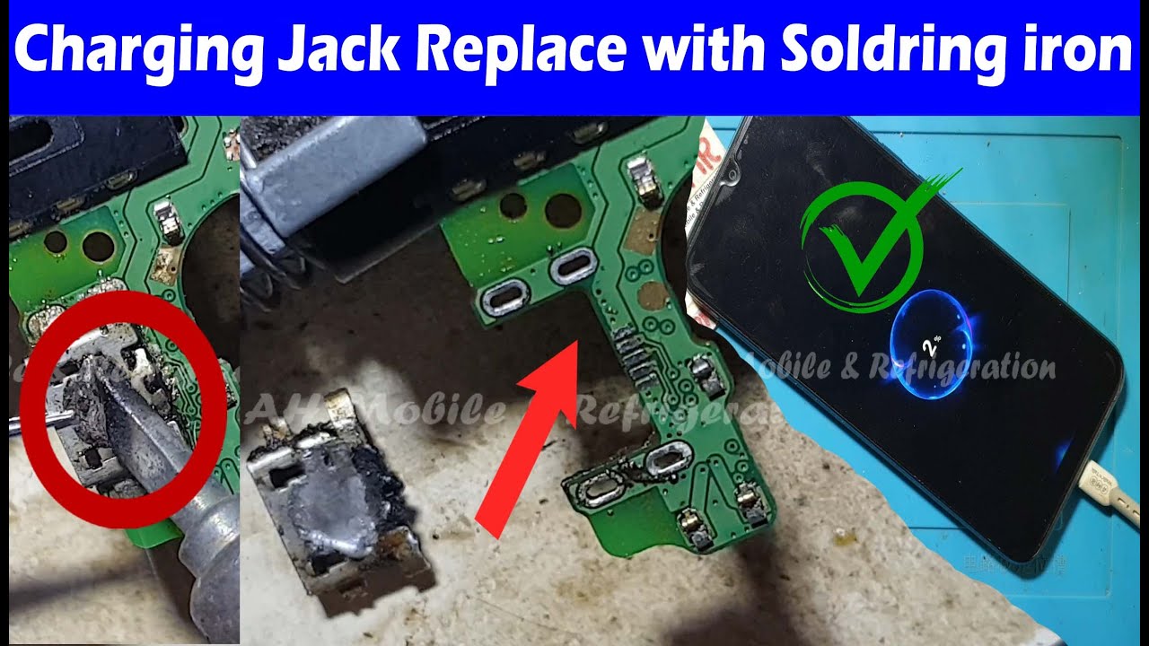 Tecno Spark 6 Go (KE5j) Charging Jack Replacement with Soldering iron ...