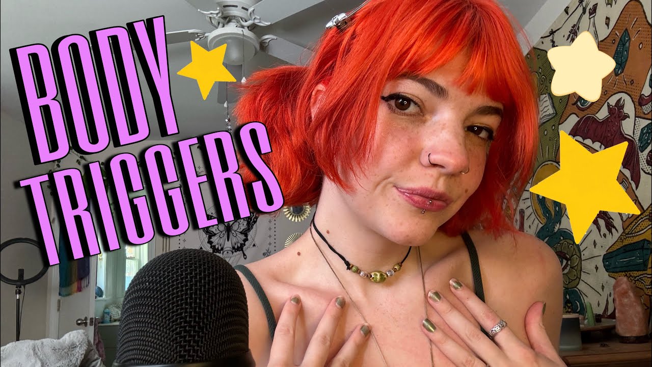 BODY TRIGGERS ASMR ★ CollarBone & Teeth Tapping, Skin Scratching, Tattoo Tracing + Mouth Sounds ...