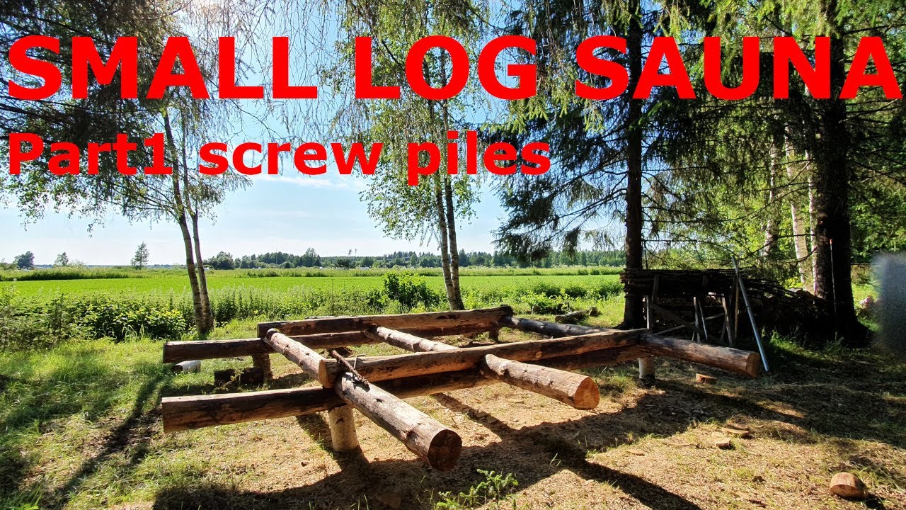 Build a small log cabin/sauna Part 1, installing screw piles - YouTube