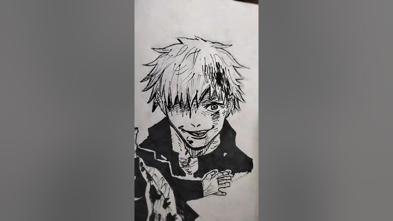 Drawing Gojo satoru using marker|pen art #shorts - YouTube