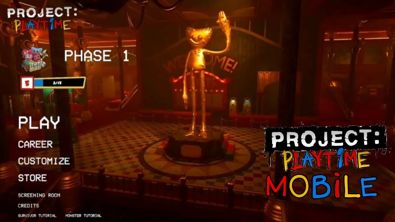 Project playtime mobile gameplay and start screen. - YouTube