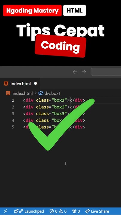 Cara Cepat Membuat Element HTML #htmltips #tipsandtricks #codingtips #codingtricks - YouTube