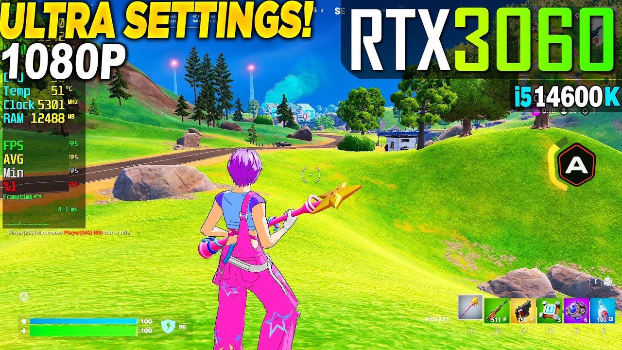 Fortnite Chapter 6 Season 4 RTX 3060 + i5 14600K - 1080p Performance ...